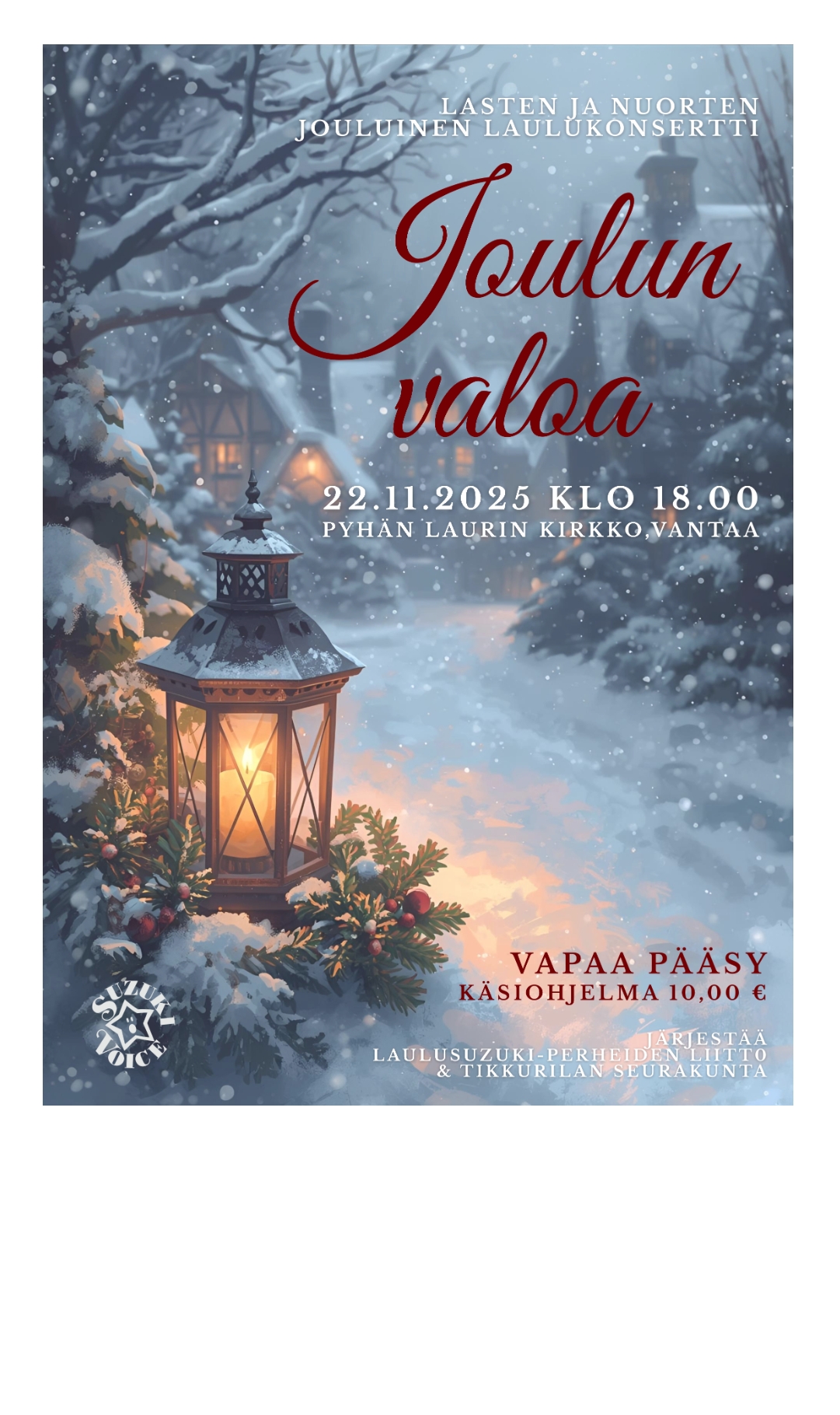 Joulun valoa - lasten ja nuorten laulukonsertti - Vantaan seurakunnat